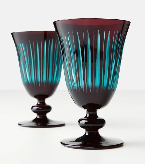 L'Objet Prism Set Of 4 Wine Glasses
