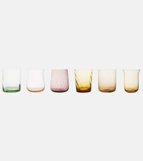 BITOSSI Set Of 6 Glass Tumblers - Multicoloured