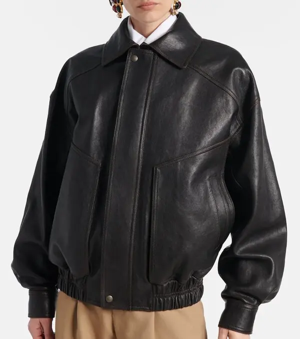 Saint Laurent Leather Bomber Jacket