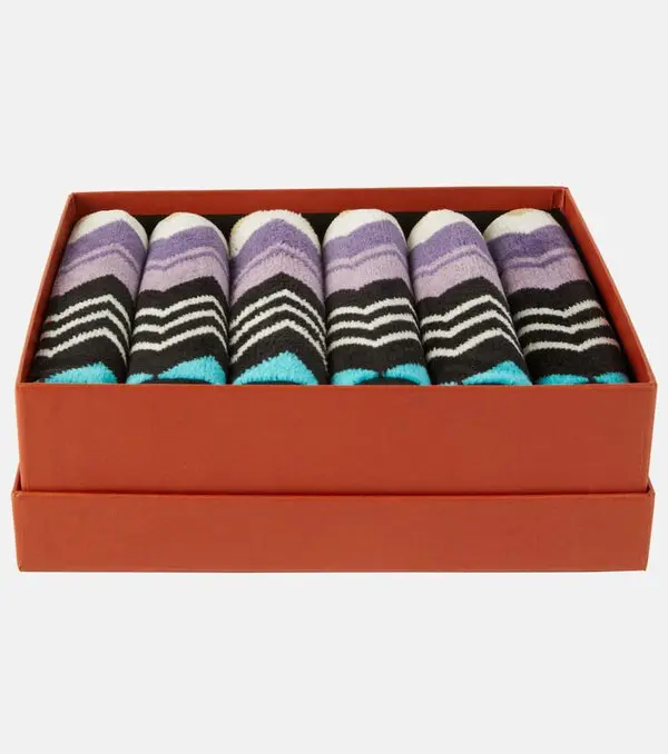 Missoni Giacomo Zigzag Set Of 6 Terry Face Towels - Multicoloured