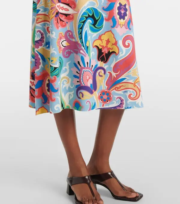 Etro Paisley Silk-blend Midi Dress - Multicoloured