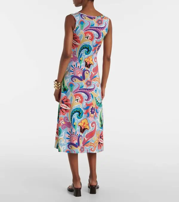 Etro Paisley Silk-blend Midi Dress - Multicoloured
