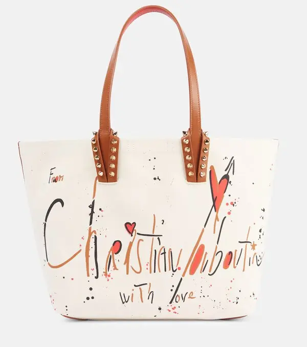 CHRISTIAN LOUBOUTIN Cabata Large Leather-trimmed Tote Bag - Multicoloured