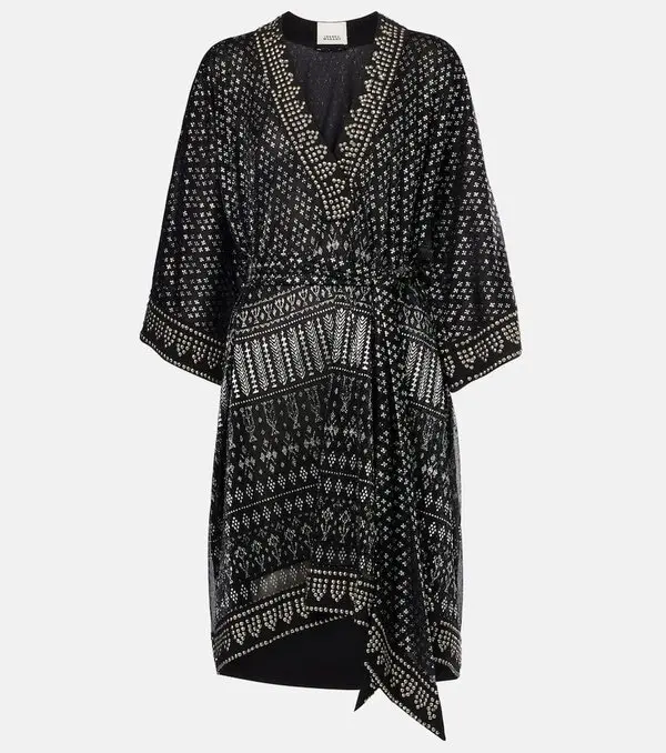 Isabel Marant Étoile Nawel Embellished Lamé Minidress - Black