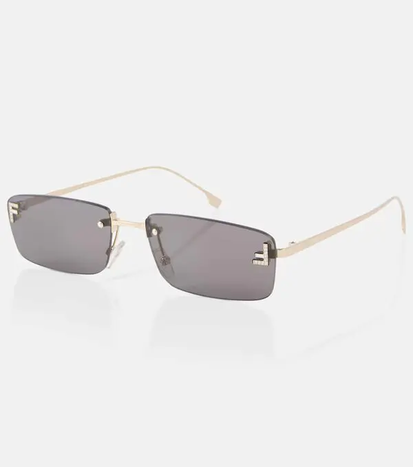 Fendi First Crystal Rectangle Sunglasses - Grey