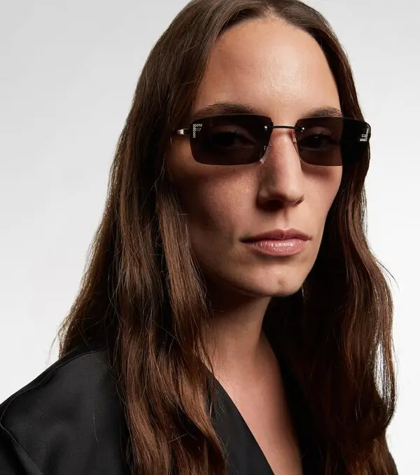 Fendi First Crystal Rectangle Sunglasses - Grey