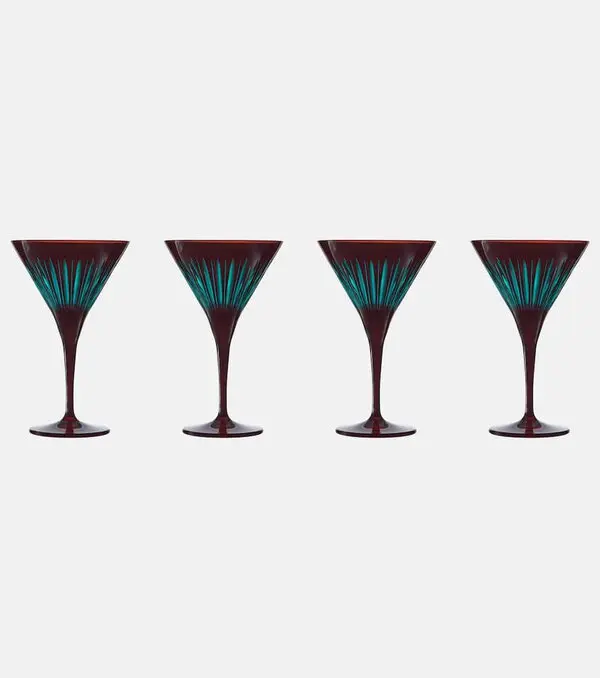 L'Objet Prism Set Of 4 Martini Glasses - Blue