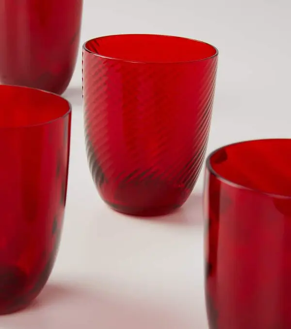 NASONMORETTI Idra Set Of 6 Glasses - Red