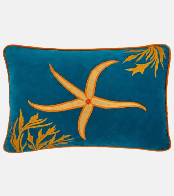 LES-OTTOMANS Starfish Embroidered Cushion