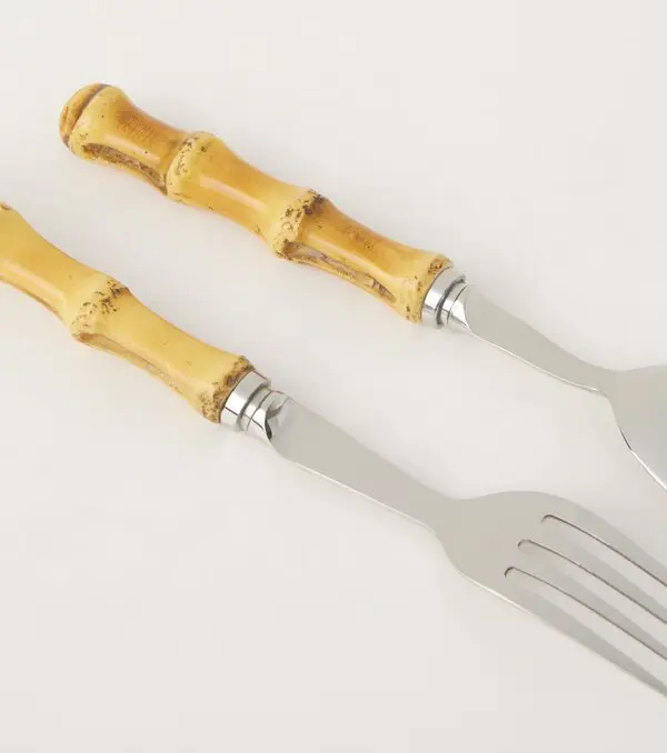 LES-OTTOMANS Bamboo 5-piece Flatware Set - Brown