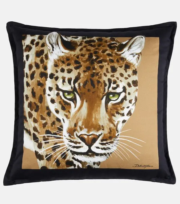 Dolce & Gabbana Leopardo Small Canvas Cushion - Multicoloured