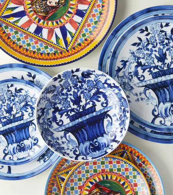 Dolce & Gabbana Blu Mediterraneo Set Of 2 Dinner Plates - Blue