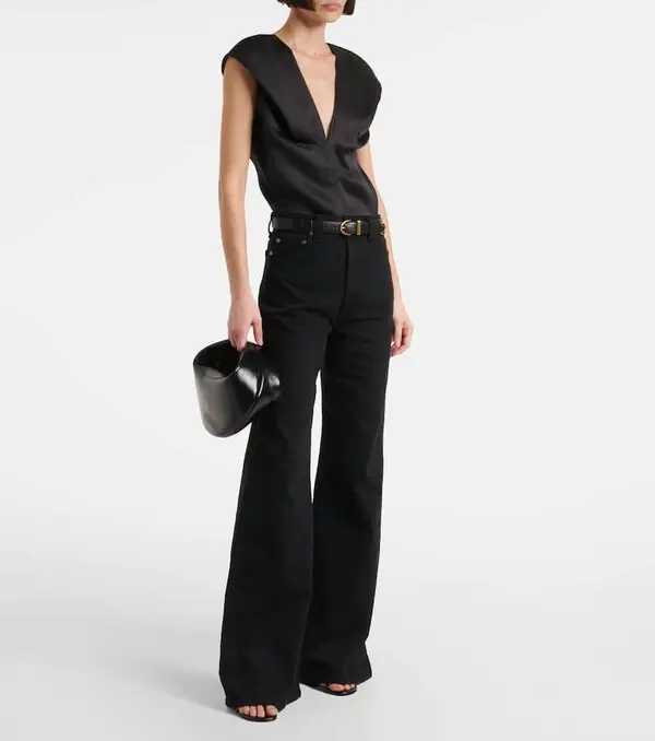 Khaite Dane High-rise Wide-leg Jeans - Blue