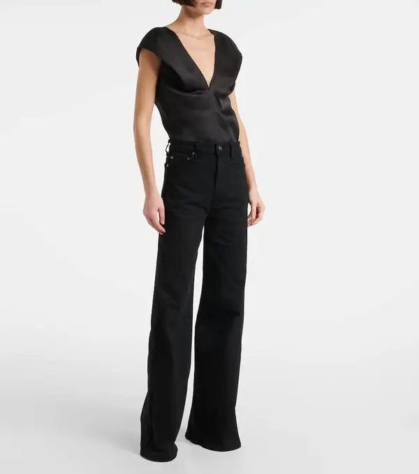 Khaite Dane High-rise Wide-leg Jeans - Blue