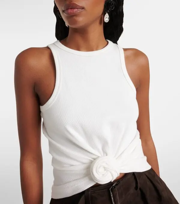 Magda Butrym Gathered Cotton-blend Tank Top