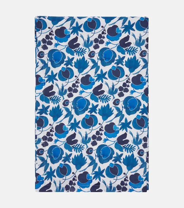 La DoubleJ Wildbird Large Linen Tablecloth - Blue