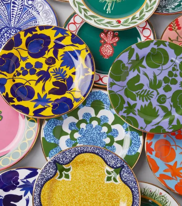 La DoubleJ Libellula Set Of 6 Dessert Plates - Multicoloured
