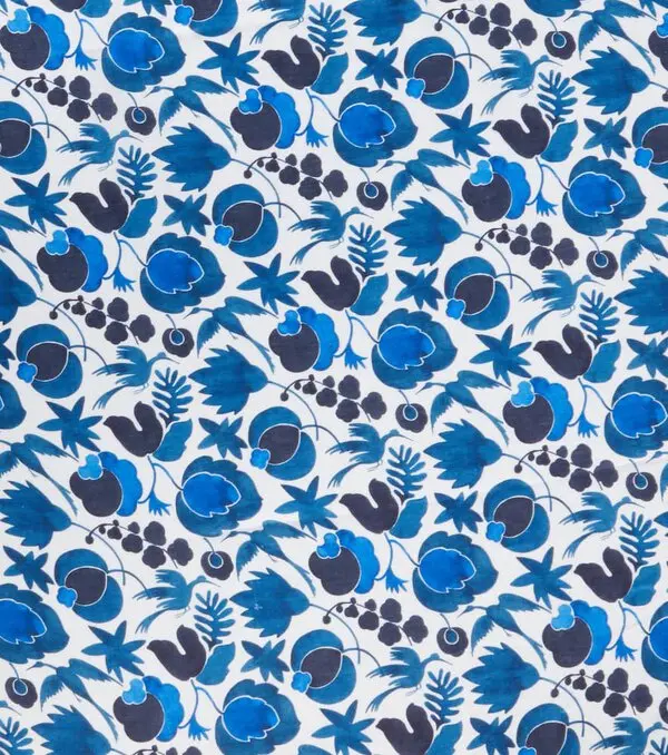 La DoubleJ Wildbird Large Linen Tablecloth - Blue