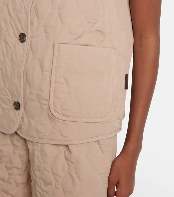 Varley Karla Quilted Twill Vest - Beige