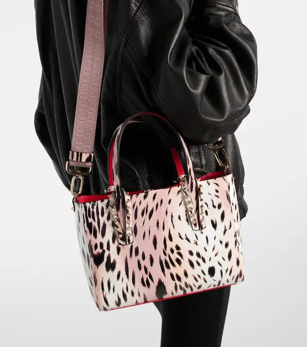 CHRISTIAN LOUBOUTIN Cabata Mini Leopard-print Tote - Multicoloured