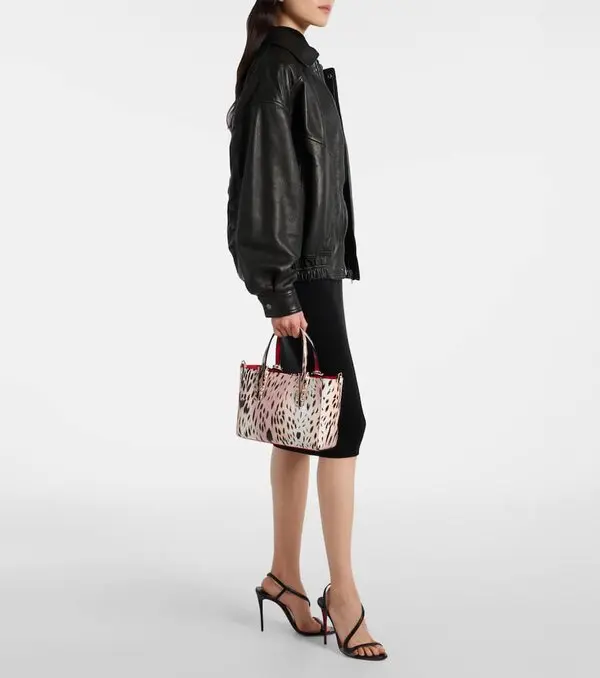 CHRISTIAN LOUBOUTIN Cabata Mini Leopard-print Tote - Multicoloured