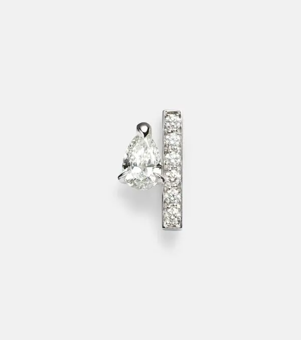 REPOSSI Serti Sur Vide 18kt White Gold Single Diamond Earring - Silver