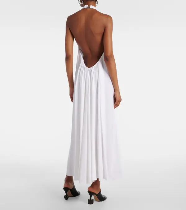 Jacquemus Norma Draped Maxi Dress - White