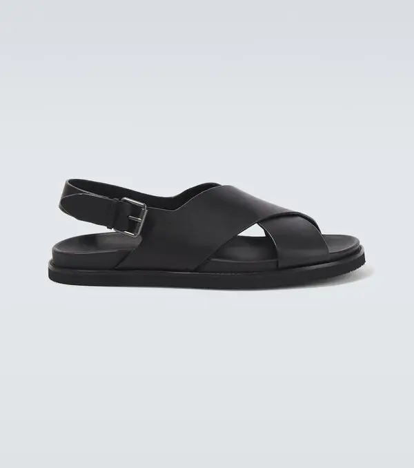 Polo Ralph Lauren Zane Leather Slingback Sandals - Black