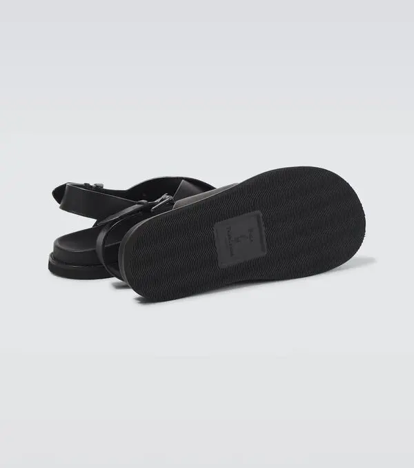 Polo Ralph Lauren Zane Leather Slingback Sandals - Black