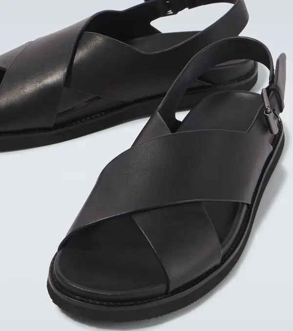 Polo Ralph Lauren Zane Leather Slingback Sandals - Black