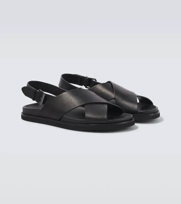 Polo Ralph Lauren Zane Leather Slingback Sandals - Black