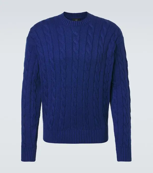 Dunhill Cable-knit Cotton Sweater - Blue