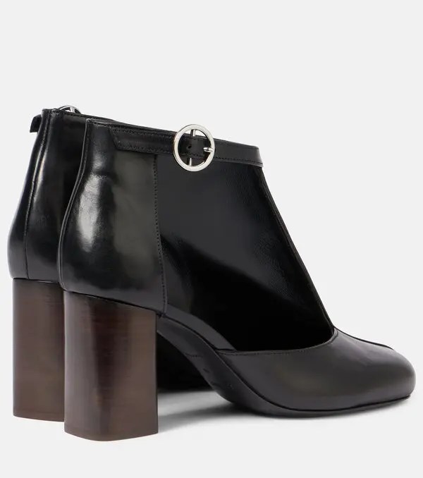 LEMAIRE Cutout Leather Ankle Boots