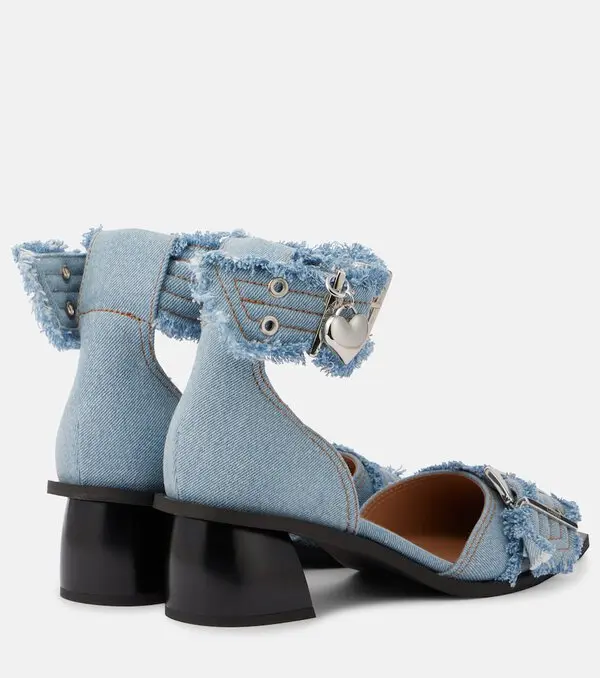 GANNI Buckle Denim Pumps