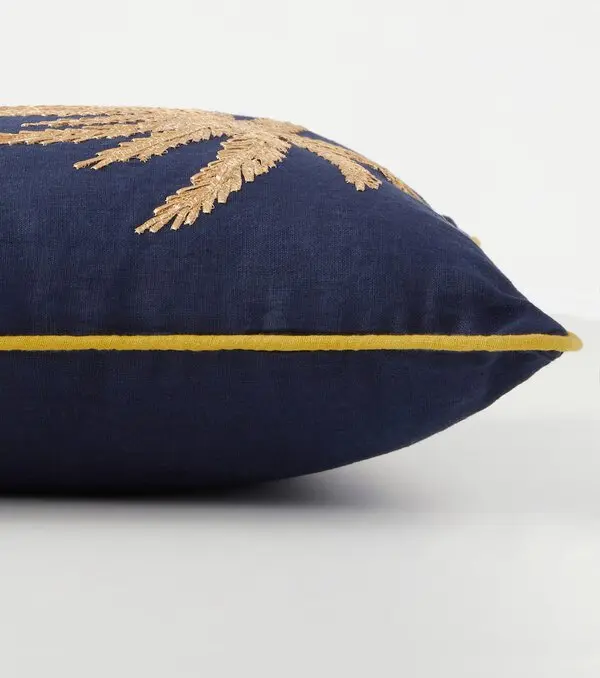 LES-OTTOMANS Embroidered Cotton Canvas Cushion
