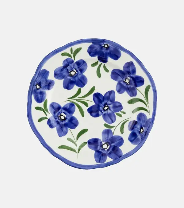 LES-OTTOMANS Floral Plate - Blue