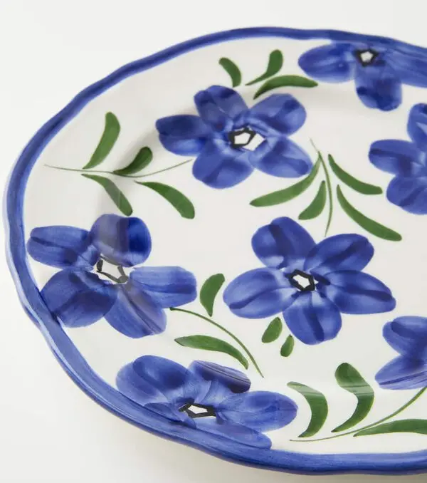 LES-OTTOMANS Floral Plate - Blue