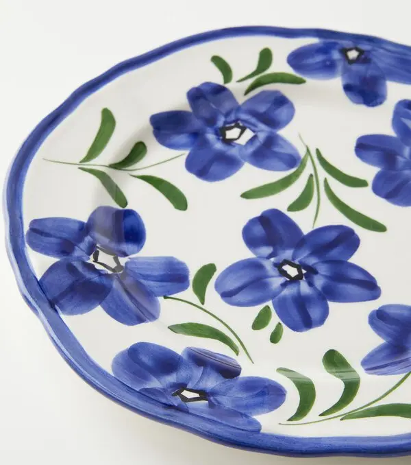 LES-OTTOMANS Floral Plate - Blue