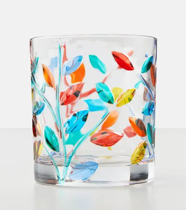 LES-OTTOMANS Floral Set Of 4 Crystal Tumblers