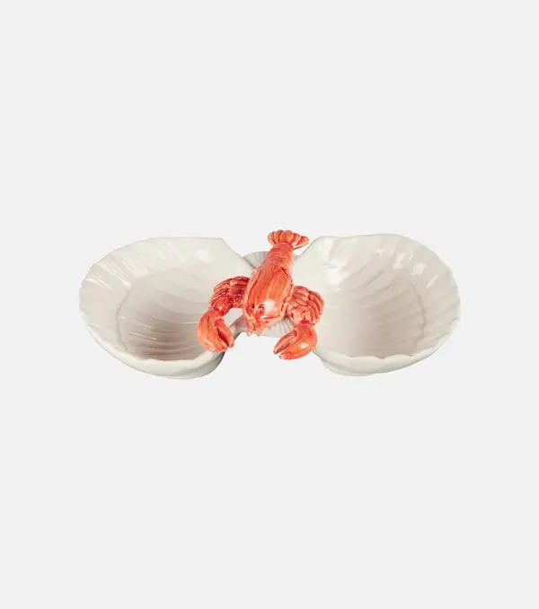 LES-OTTOMANS Lobster Ceramic Appetizer Plate - Multicoloured