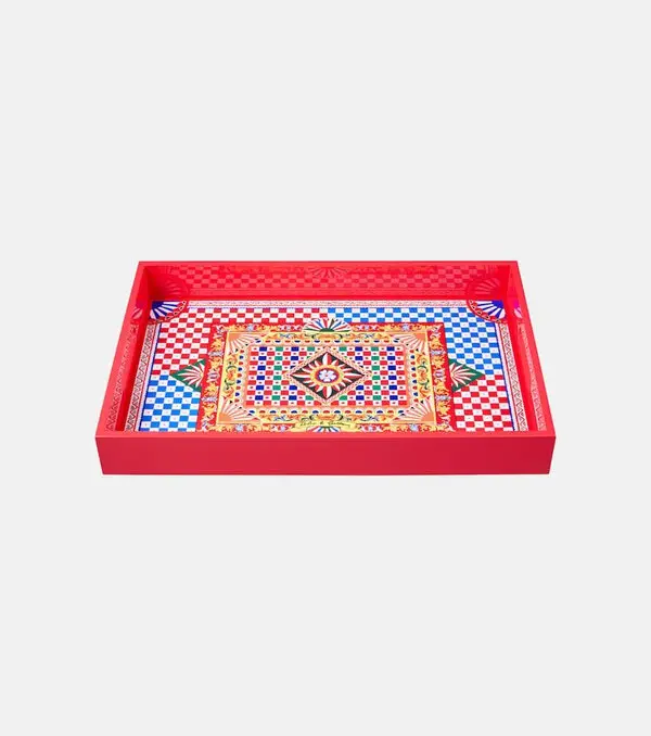 Dolce & Gabbana Carretto Siciliano Wooden Tray - Multicoloured