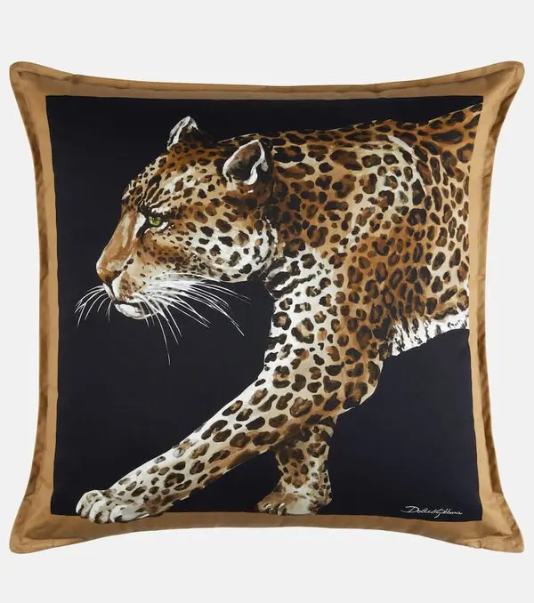 Dolce & Gabbana Leopardo Medium Canvas Cushion - Multicoloured
