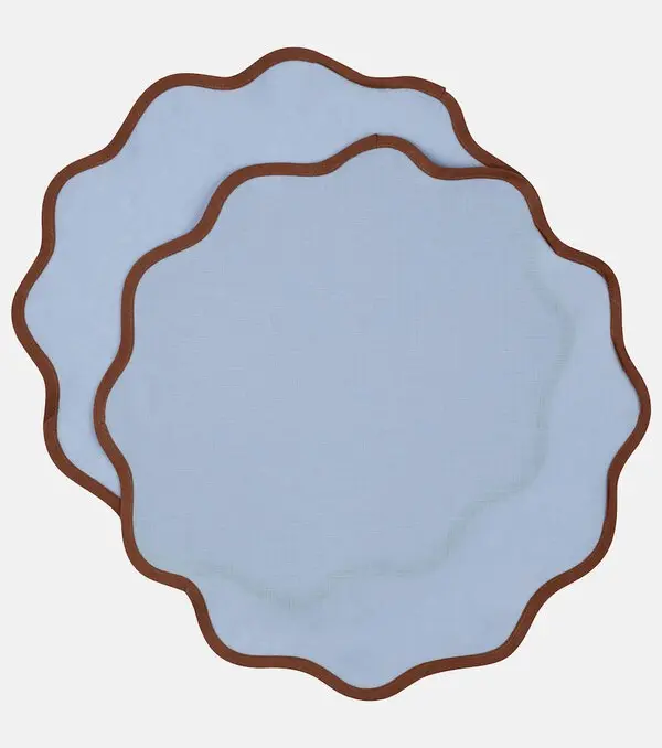 La DoubleJ Rainbow Sky Cloud Set Of 2 Placemats - Blue
