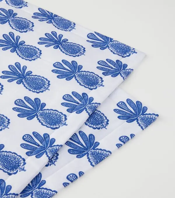 La DoubleJ Pineapple Blu Set Of Two Tablemats - Blue