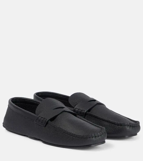 Khaite Billy Leather Penny Loafer - Black