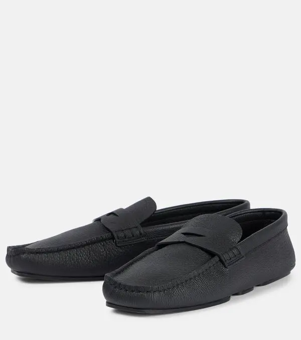 Khaite Billy Leather Penny Loafer - Black