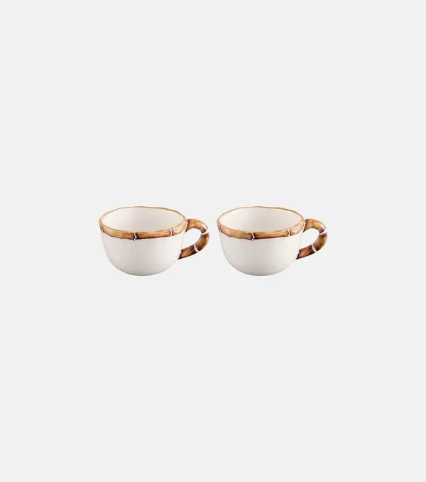 LES-OTTOMANS Bamboo Set Of 2 Cappuccino Cups - Multicoloured