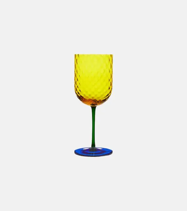 Dolce & Gabbana Murano Glass Red Wine Glass - Yellow