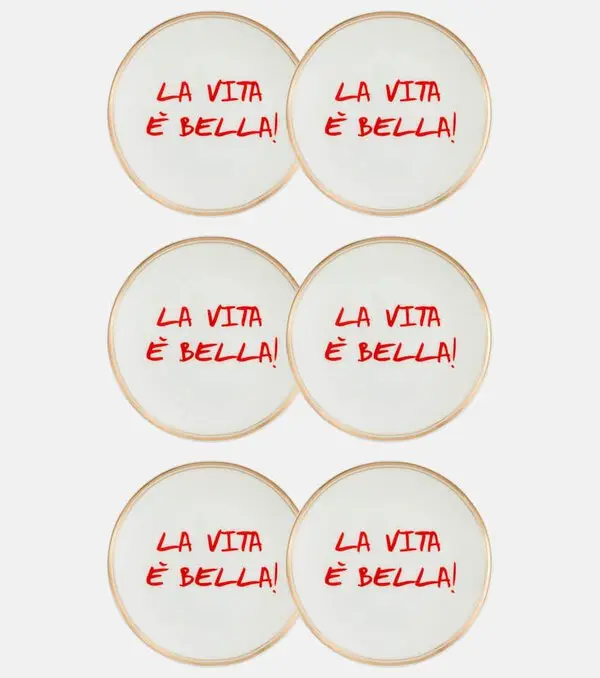 BITOSSI La Vita E Bella Set Of 6 Plates - Multicoloured