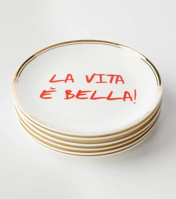 BITOSSI La Vita E Bella Set Of 6 Plates
